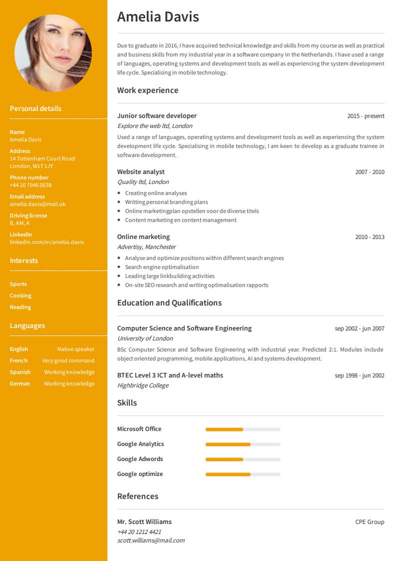 CV Templates Examples To Professionally Format Your CV CV Templates Examples To Professionally Format Your CV