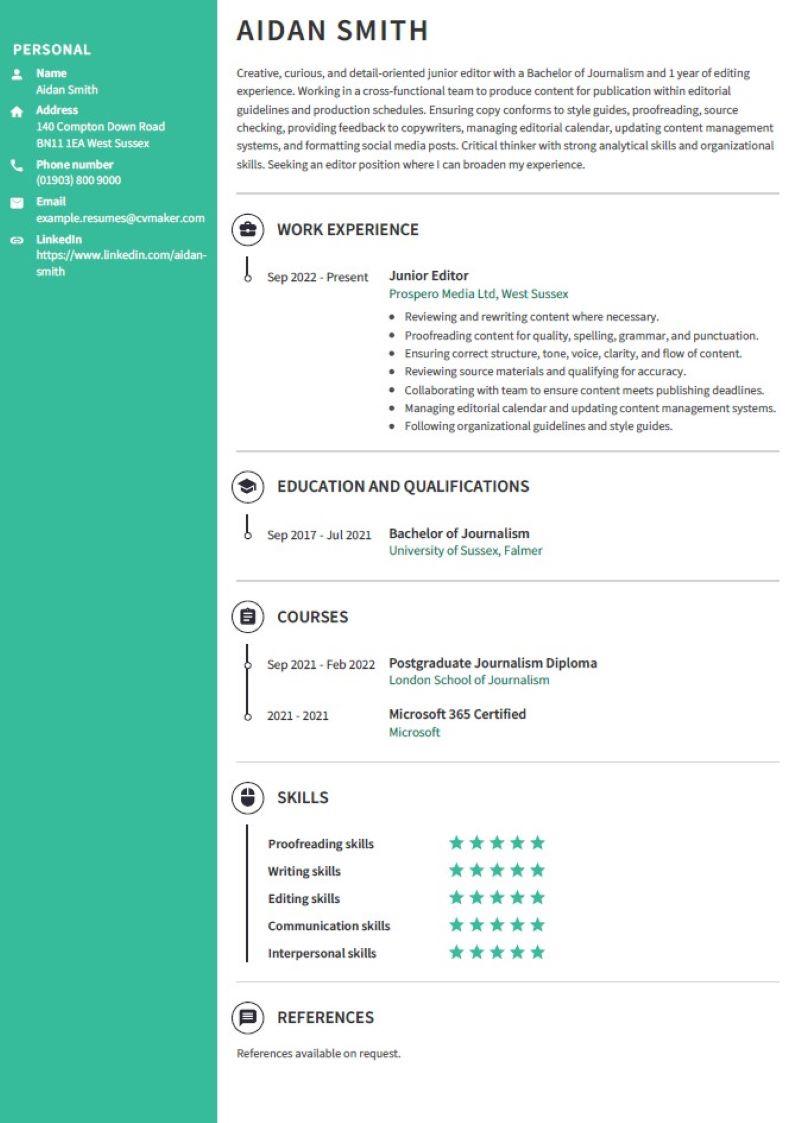 Editor Resume Sample, Job Description & Writing Guide for 2025 ...