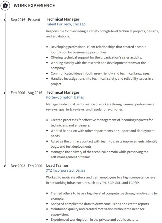 Technical Resume Example, Template & Writing Tips 2025 - CVmaker.com Technical Resume Example, Template & Writing Tips 2025 - CVmaker.com