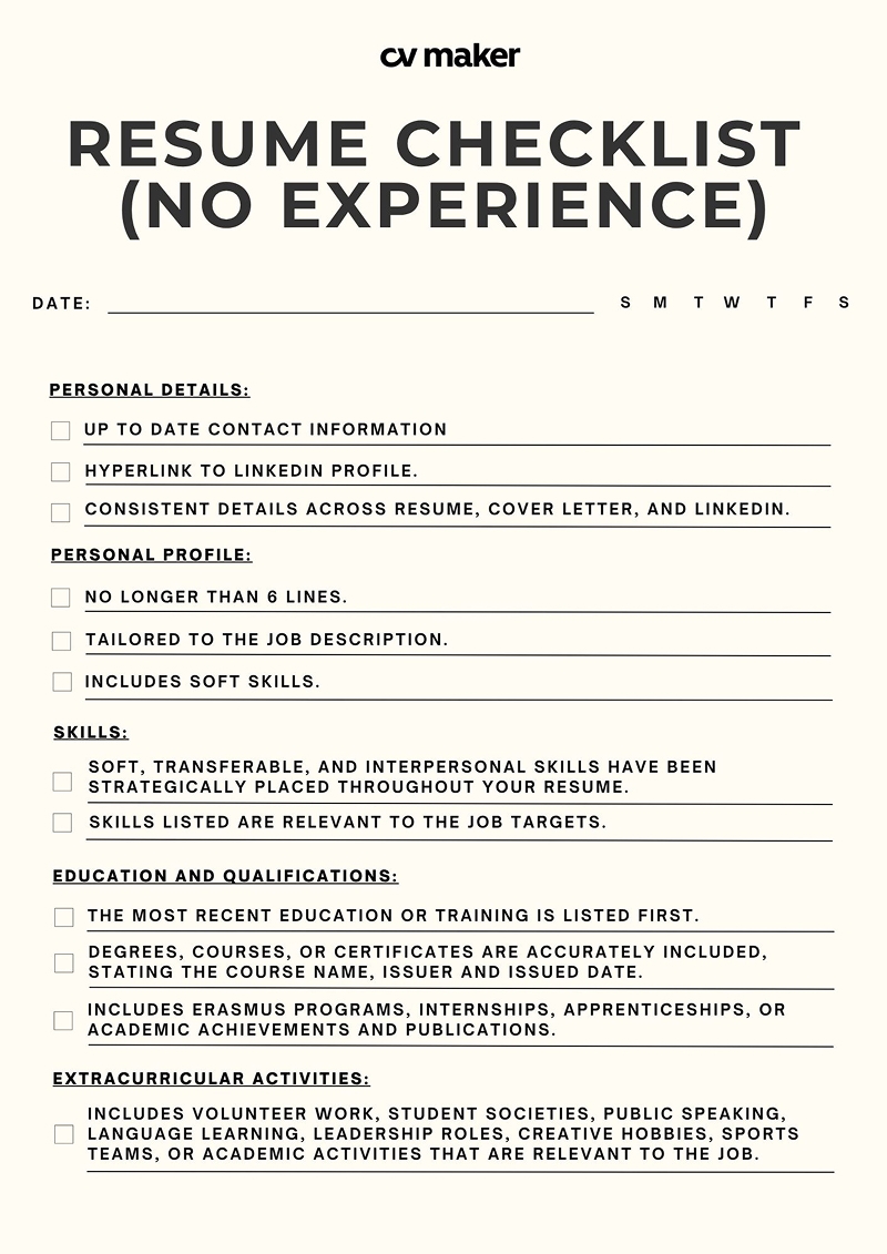 How to Write a Resume with No Experience in 2026 - CVmaker.com
